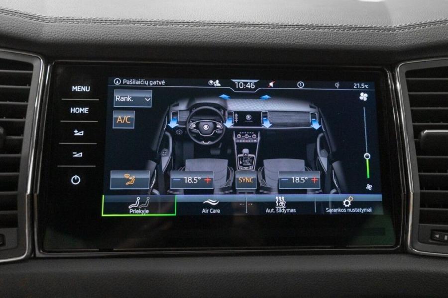 Blue Skoda Kodiaq 2023 in Vilnius, with an engine capacity of 2.00 L and mileage of 148 thousand km for 31950 €, photo 21 on AUTOMOTO.COM.LV