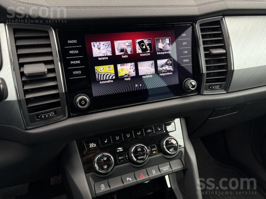 Blue Skoda Kodiaq 2023 in Riga, with an engine capacity of 2.00 L and mileage of 183 thousand km for 22900 €, photo 19 on AUTOMOTO.COM.LV