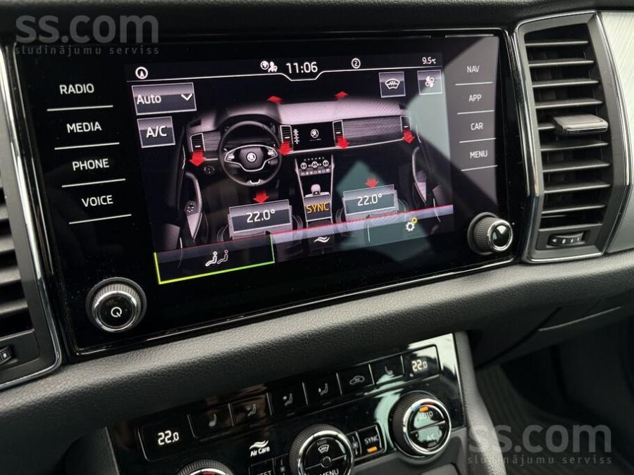 Blue Skoda Kodiaq 2023 in Riga, with an engine capacity of 2.00 L and mileage of 183 thousand km for 22900 €, photo 30 on AUTOMOTO.COM.LV