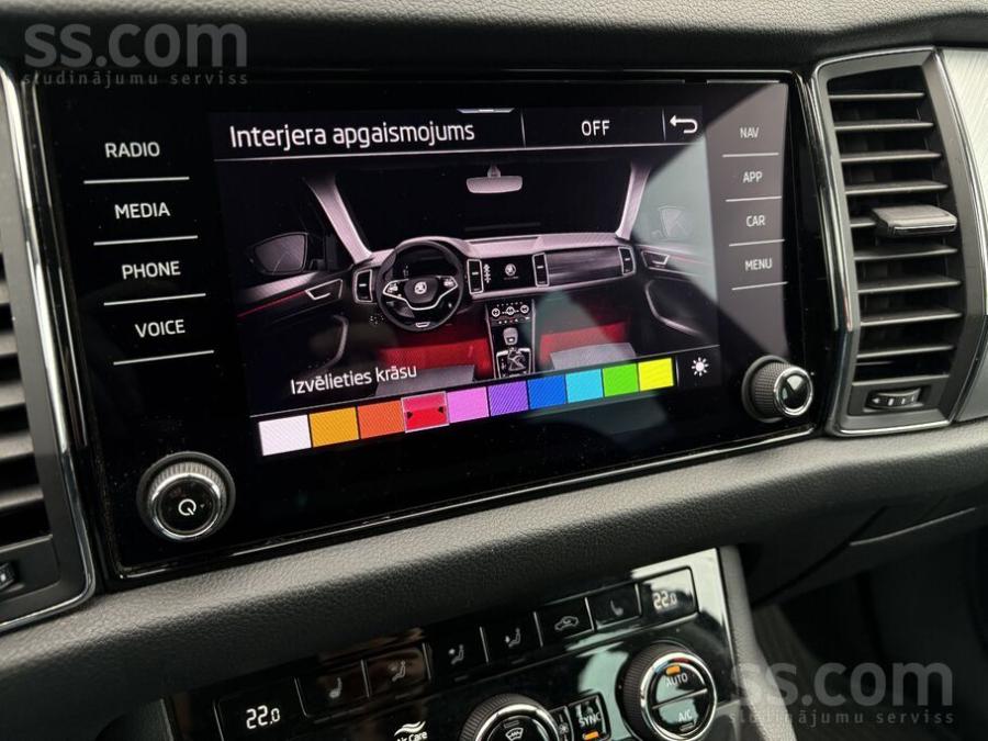 Blue Skoda Kodiaq 2023 in Riga, with an engine capacity of 2.00 L and mileage of 183 thousand km for 22900 €, photo 31 on AUTOMOTO.COM.LV