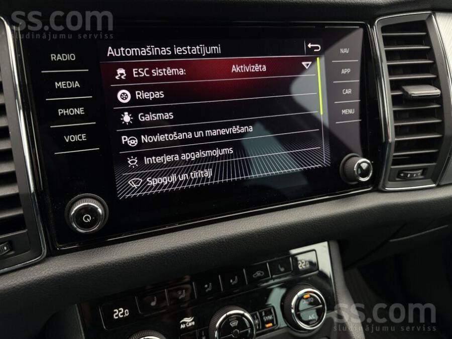 Blue Skoda Kodiaq 2023 in Riga, with an engine capacity of 2.00 L and mileage of 183 thousand km for 22900 €, photo 32 on AUTOMOTO.COM.LV