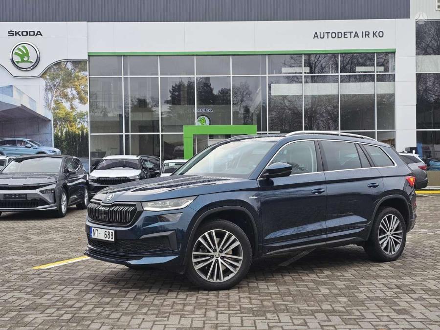 Blue Skoda Kodiaq 2024 in Alytus, with an engine capacity of 1.98 L and mileage of 20 thousand km for 34990 €, photo 1 on AUTOMOTO.COM.LV