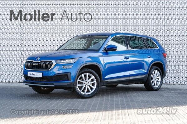 Blue Skoda Kodiaq 2024 in Riga, with an engine capacity of 2.00 L and mileage of 43 thousand km for 34741 €, photo 1 on AUTOMOTO.COM.LV
