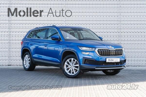 Blue Skoda Kodiaq 2024 in Riga, with an engine capacity of 2.00 L and mileage of 43 thousand km for 34741 €, photo 2 on AUTOMOTO.COM.LV