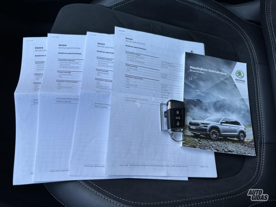 Blue Skoda Kodiaq 2024 in Avizieniai, with an engine capacity of 2.00 L and mileage of 83 thousand km for 32950 €, photo 30 on AUTOMOTO.COM.LV