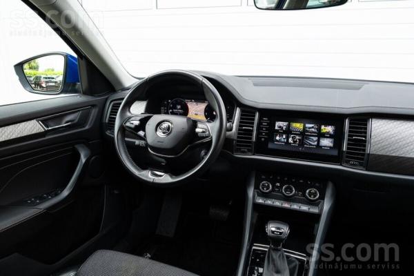 Blue Skoda Kodiaq 2024 in Riga, with an engine capacity of 2.00 L and mileage of 127 thousand km for 28950 €, photo 9 on AUTOMOTO.COM.LV