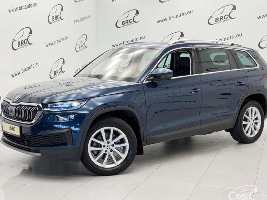 Blue Skoda Kodiaq 2024 in Vilnius, with an engine capacity of 1.97 L and mileage of 51 thousand km for 32500 €, photo 1 on AUTOMOTO.COM.LV