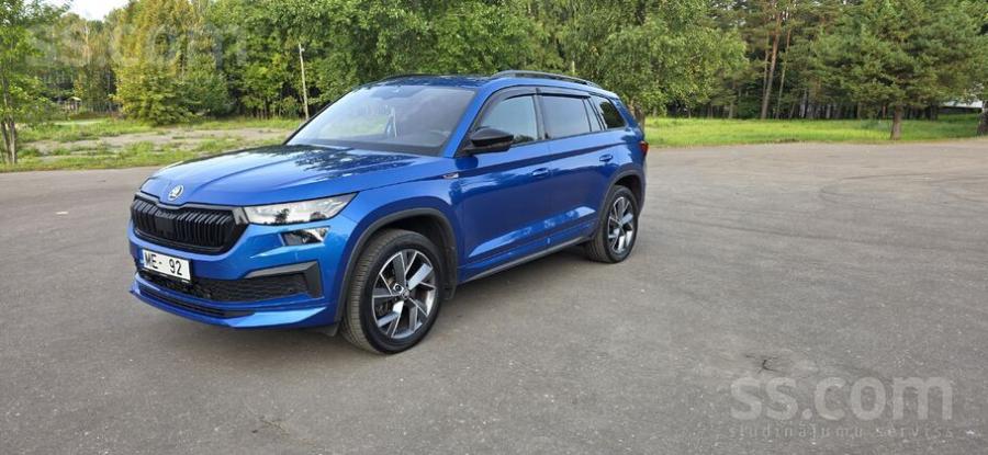 Zils Skoda Kodiaq 2024 Jūrmala, ar dzinēja tilpumu 2.00 L un nobraukumu 34 tūkst. km par 41900 €, foto 1 vietnē AUTOMOTO.COM.LV