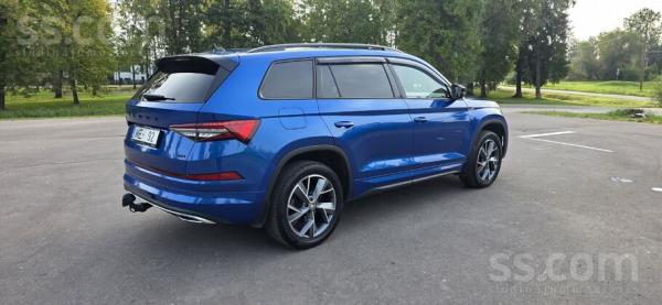 Blue Skoda Kodiaq 2024 in Jurmala, with an engine capacity of 2.00 L and mileage of 34 thousand km for 41900 €, photo 6 on AUTOMOTO.COM.LV