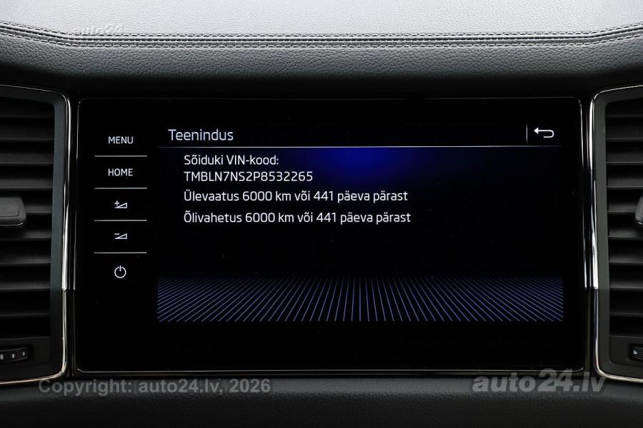 Синий Шкода Kodiaq 2023 в Таллин, объемом двигателя 2.00 л и пробегом 120 тыс. км за 33995 €, фото 24 на AUTOMOTO.COM.LV