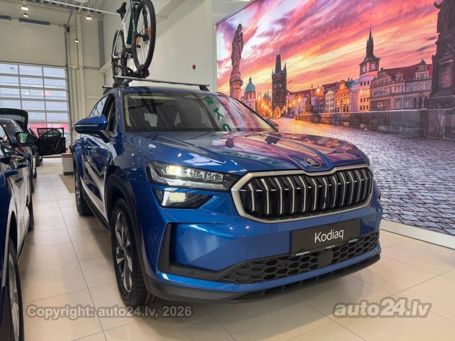 Zils Skoda Kodiaq 2026 Paide, ar dzinēja tilpumu 0.00 L un nobraukumu 7 tūkst. km par 39370 €, foto 1 vietnē AUTOMOTO.COM.LV