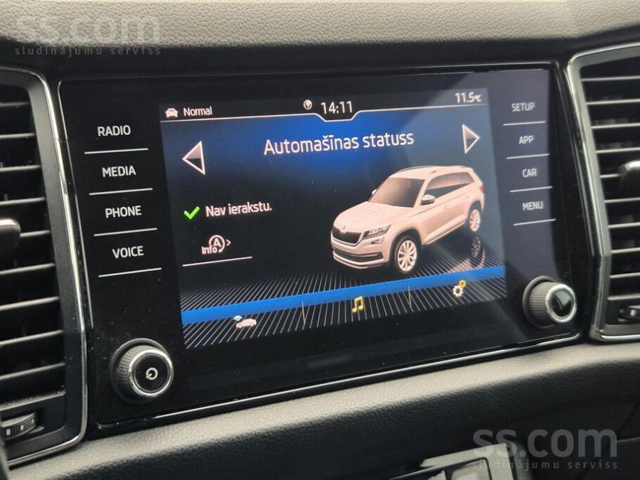 Brown Skoda Kodiaq 2018 in Riga, with an engine capacity of 2.00 L and mileage of 254 thousand km for 16890 €, photo 18 on AUTOMOTO.COM.LV