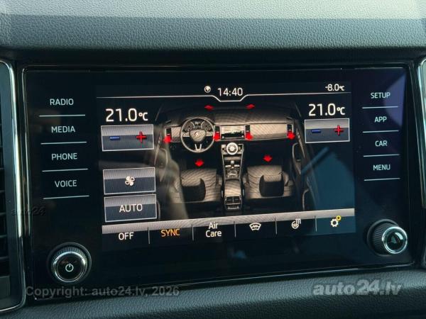 Brown Skoda Kodiaq 2019 in Parnu, with an engine capacity of 2.00 L and mileage of 67 thousand km for 27900 €, photo 11 on AUTOMOTO.COM.LV
