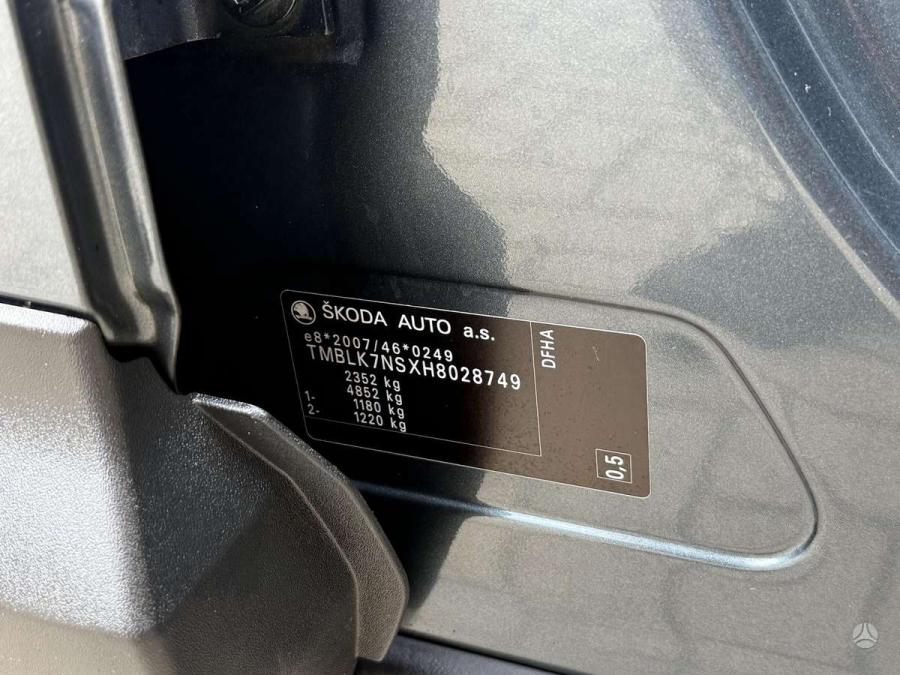 Grey Skoda Kodiaq 2017 in Prienai, with an engine capacity of 1.97 L and mileage of 280 thousand km for 14900 €, photo 43 on AUTOMOTO.COM.LV