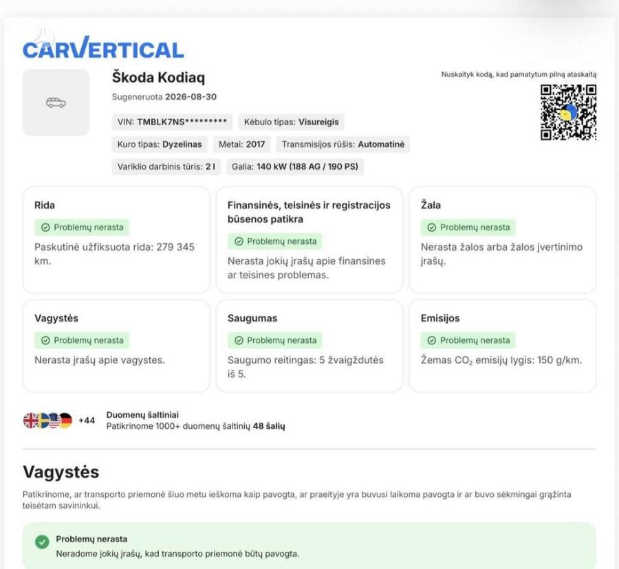 Grey Skoda Kodiaq 2017 in Prienai, with an engine capacity of 1.97 L and mileage of 280 thousand km for 14900 €, photo 59 on AUTOMOTO.COM.LV