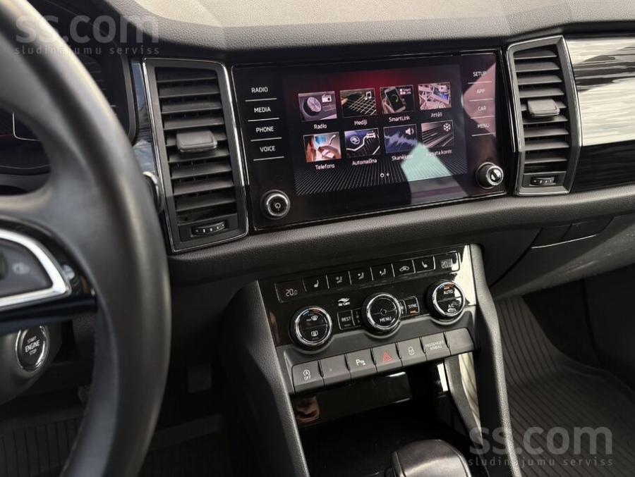 Grey Skoda Kodiaq 2018 in Riga, with an engine capacity of 1.50 L and mileage of 95 thousand km for 20900 €, photo 18 on AUTOMOTO.COM.LV
