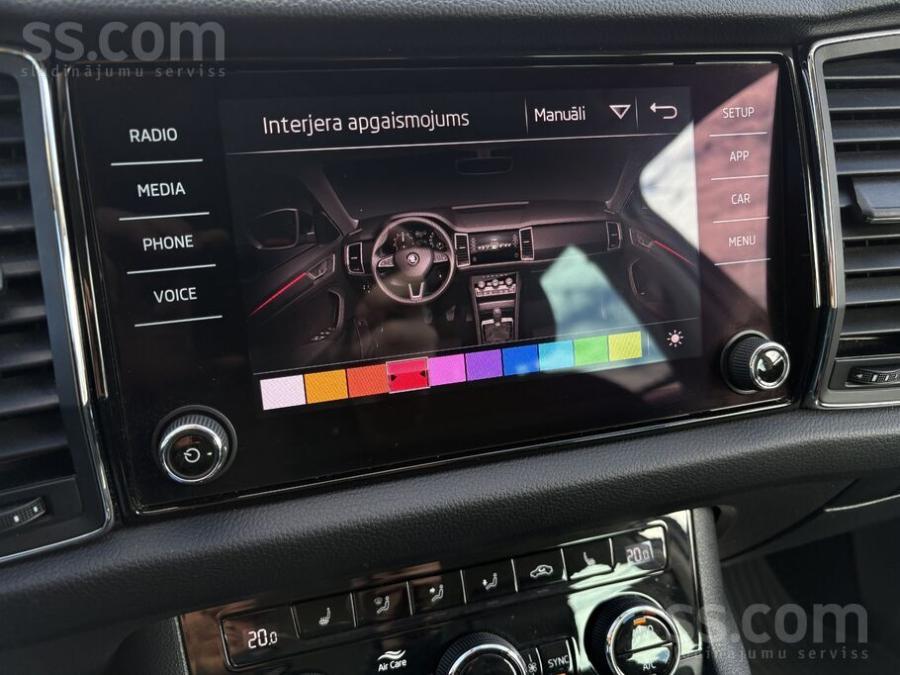 Grey Skoda Kodiaq 2018 in Riga, with an engine capacity of 1.50 L and mileage of 95 thousand km for 20900 €, photo 31 on AUTOMOTO.COM.LV