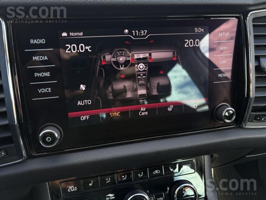 Grey Skoda Kodiaq 2018 in Riga, with an engine capacity of 1.50 L and mileage of 95 thousand km for 20900 €, photo 32 on AUTOMOTO.COM.LV