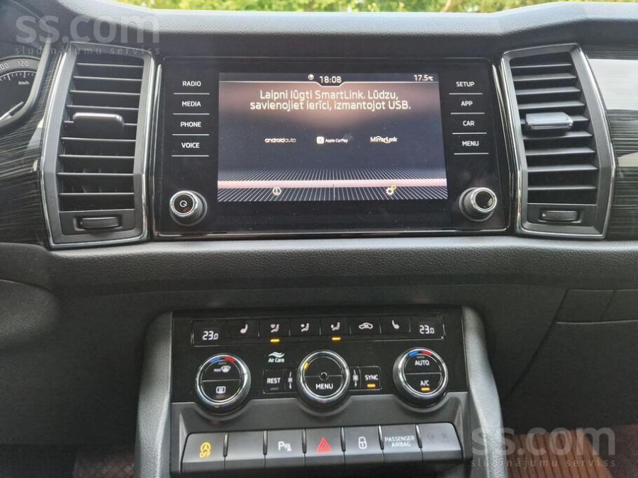 Grey Skoda Kodiaq 2018 in Jelgava, with an engine capacity of 1.50 L and mileage of 190 thousand km for 17490 €, photo 20 on AUTOMOTO.COM.LV