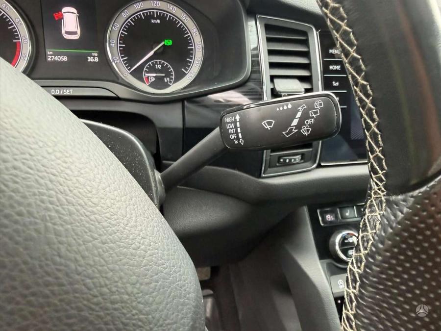 Grey Skoda Kodiaq 2018 in Prienai, with an engine capacity of 1.97 L and mileage of 274 thousand km for 16100 €, photo 28 on AUTOMOTO.COM.LV