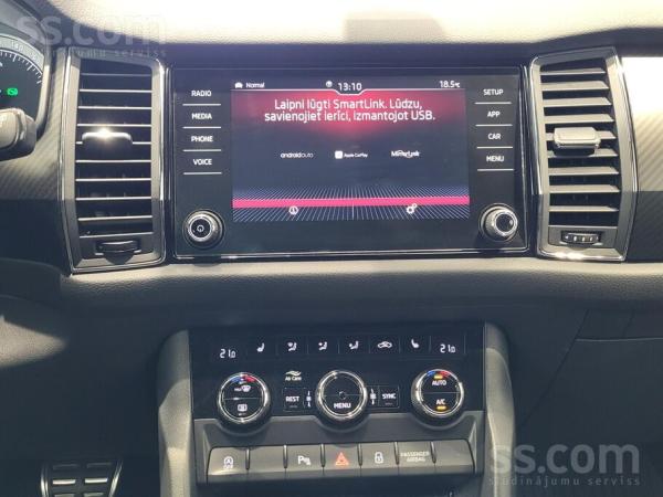 Grey Skoda Kodiaq 2019 in Riga, with an engine capacity of 2.00 L and mileage of 1108 thousand km for 24990 €, photo 11 on AUTOMOTO.COM.LV