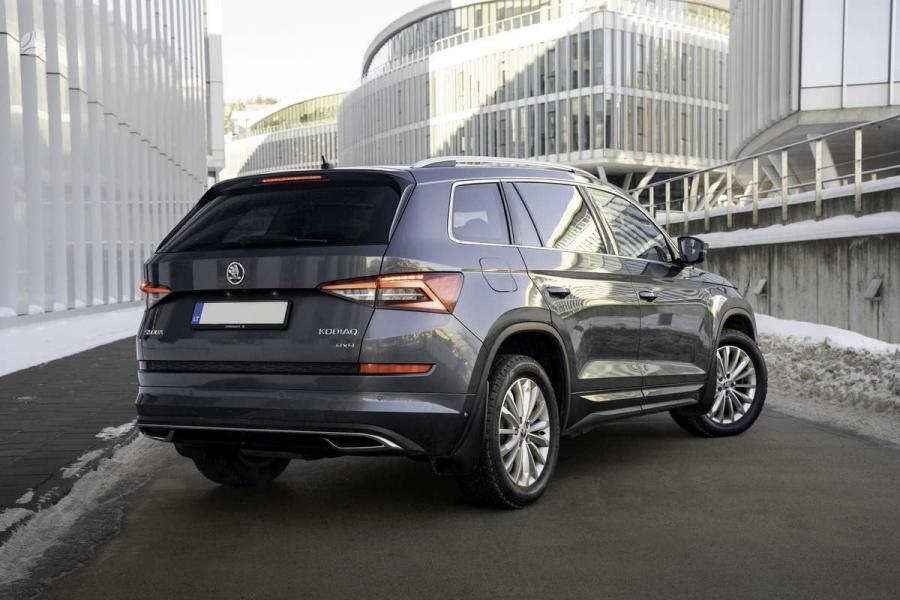 Grey Skoda Kodiaq 2019 in Vilnius, with an engine capacity of 1.97 L and mileage of 151 thousand km for 23490 €, photo 8 on AUTOMOTO.COM.LV