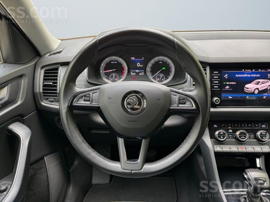 Grey Skoda Kodiaq 2019 in Riga, with an engine capacity of 1.50 L and mileage of 106 thousand km for 18700 €, photo 13 on AUTOMOTO.COM.LV