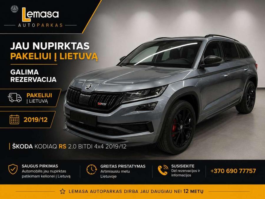 Pelēks Skoda Kodiaq 2019 Klaipėda, ar dzinēja tilpumu 1.97 L un nobraukumu 231 tūkst. km par 23999 €, foto 1 vietnē AUTOMOTO.COM.LV