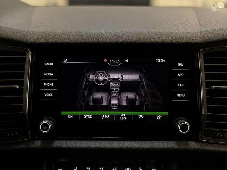 Grey Skoda Kodiaq 2019 in Vilnius, with an engine capacity of 1.97 L and mileage of 192 thousand km for 20490 €, photo 32 on AUTOMOTO.COM.LV