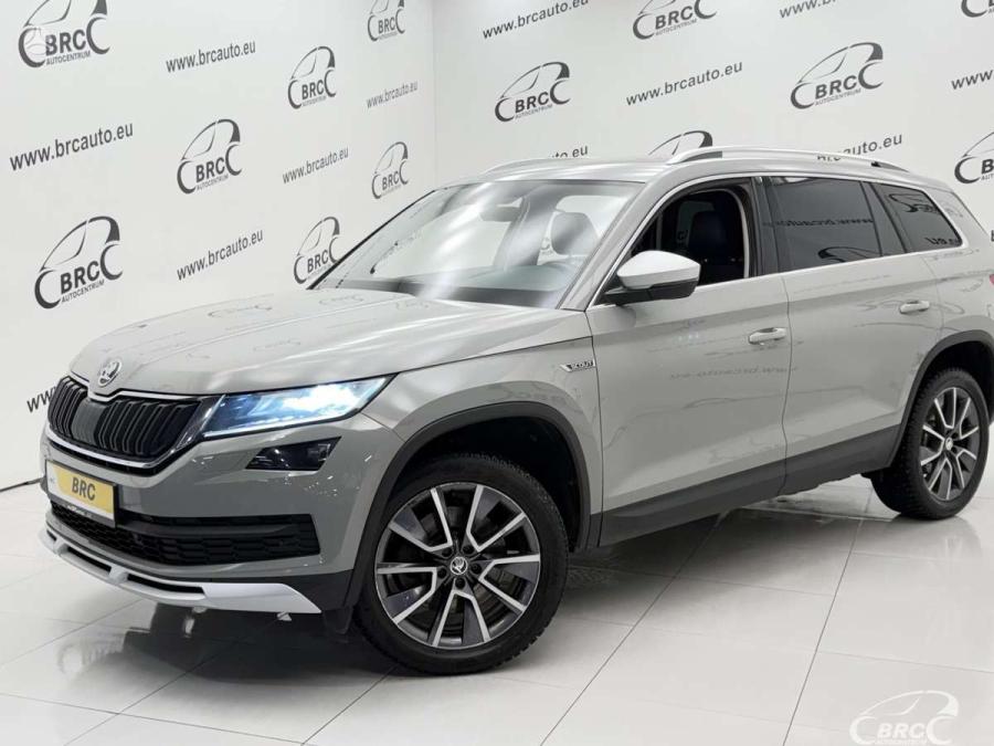 Grey Skoda Kodiaq 2020 in Vilnius, with an engine capacity of 1.97 L and mileage of 268 thousand km for 19900 €, photo 1 on AUTOMOTO.COM.LV