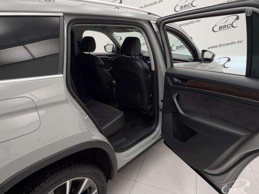 Grey Skoda Kodiaq 2020 in Vilnius, with an engine capacity of 1.97 L and mileage of 268 thousand km for 19900 €, photo 14 on AUTOMOTO.COM.LV