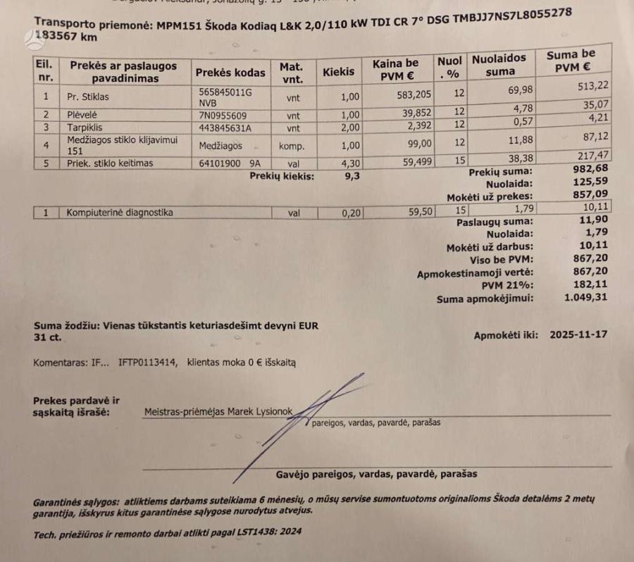 Серый Шкода Kodiaq 2020 в Вильнюс, объемом двигателя 1.97 л и пробегом 184 тыс. км за 26700 €, фото 31 на AUTOMOTO.COM.LV