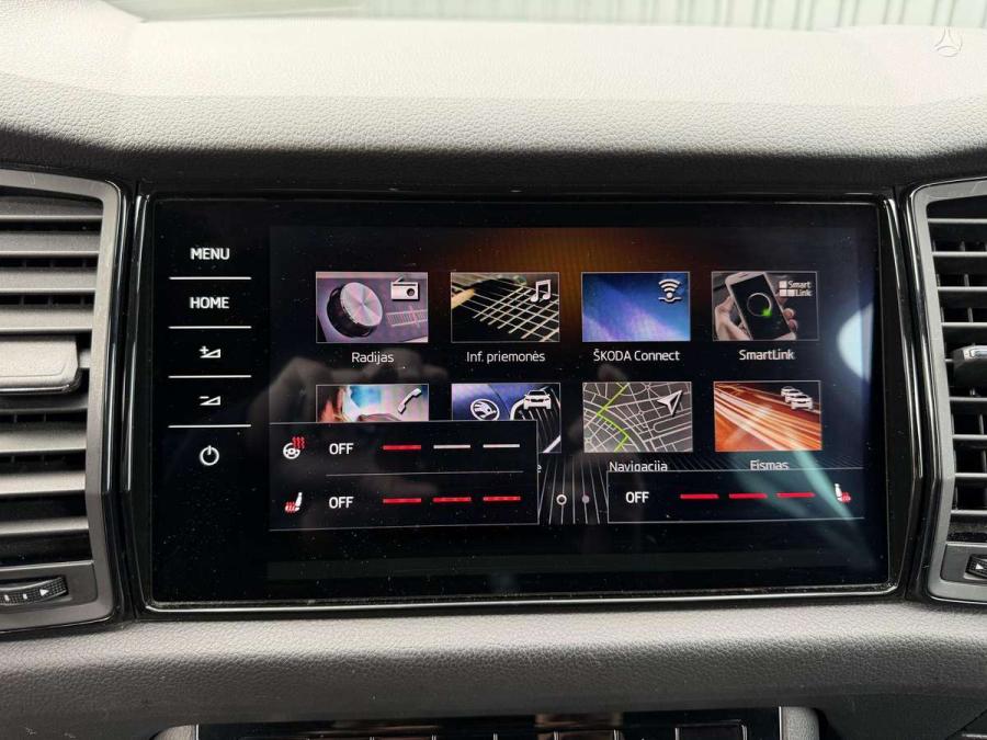 Grey Skoda Kodiaq 2020 in Kaunas, with an engine capacity of 1.97 L and mileage of 84 thousand km for 24200 €, photo 28 on AUTOMOTO.COM.LV