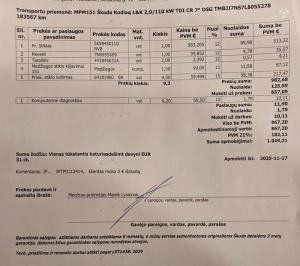 Серый Шкода Kodiaq 2020 в Вильнюс, объемом двигателя 1.97 л и пробегом 187 тыс. км за 25300 €, фото 31 на AUTOMOTO.COM.LV