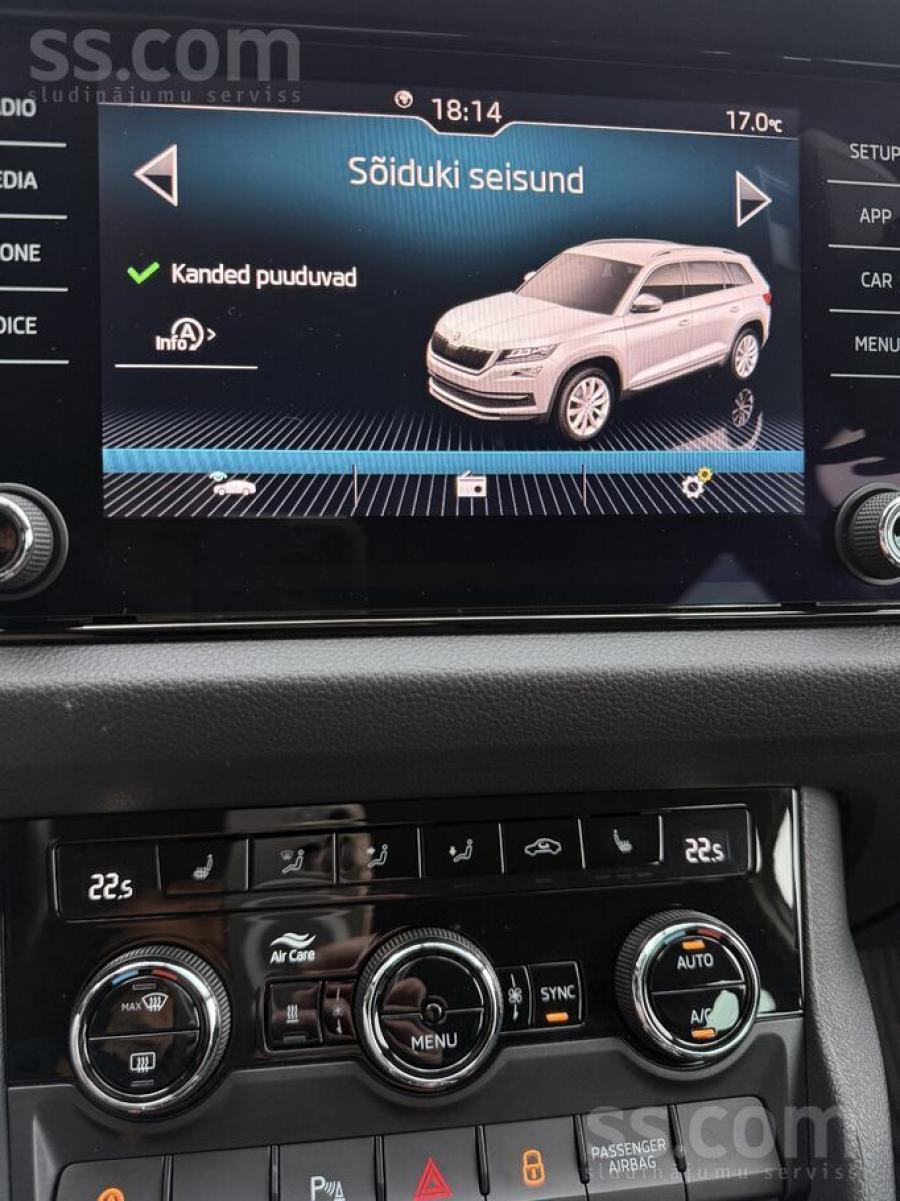 Grey Skoda Kodiaq 2020 in Tallinn, with an engine capacity of 2.00 L and mileage of 173 thousand km for 22000 €, photo 9 on AUTOMOTO.COM.LV