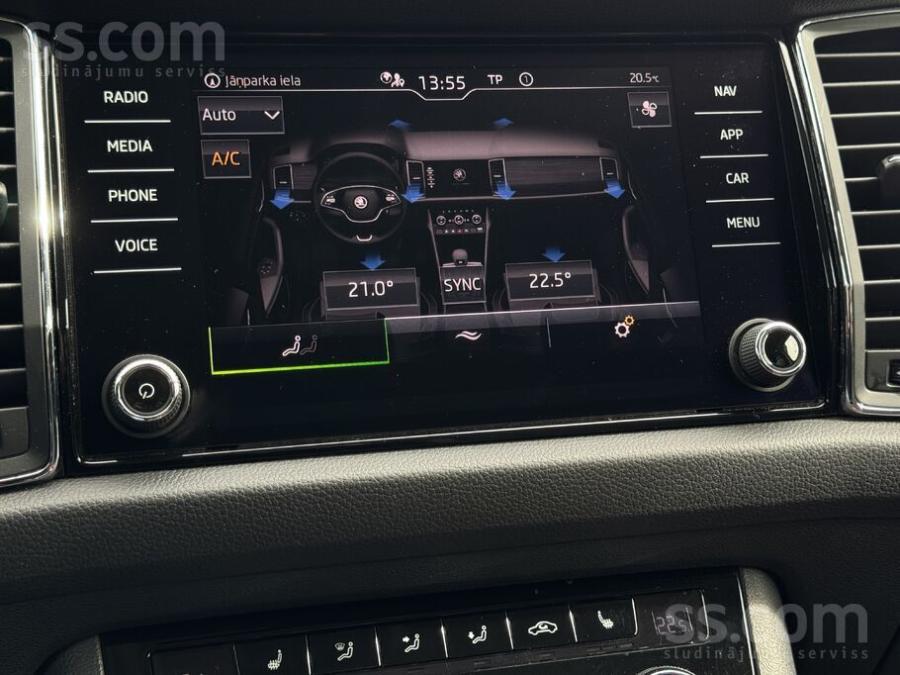 Grey Skoda Kodiaq 2020 in Valmiera, with an engine capacity of 2.00 L and mileage of 219 thousand km for 17400 €, photo 18 on AUTOMOTO.COM.LV