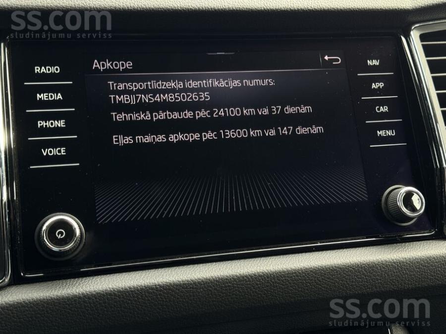 Grey Skoda Kodiaq 2020 in Valmiera, with an engine capacity of 2.00 L and mileage of 219 thousand km for 17400 €, photo 19 on AUTOMOTO.COM.LV