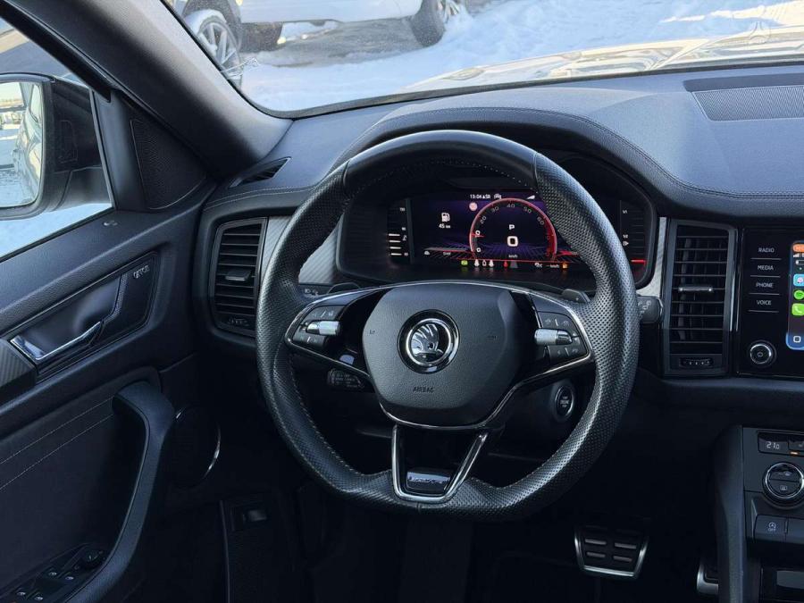 Grey Skoda Kodiaq 2021 in Siauliai, with an engine capacity of 1.50 L and mileage of 195 thousand km for 27225 €, photo 17 on AUTOMOTO.COM.LV