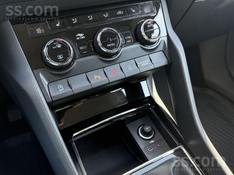 Grey Skoda Kodiaq 2021 in Riga, with an engine capacity of 1.50 L and mileage of 65 thousand km for 21500 €, photo 20 on AUTOMOTO.COM.LV