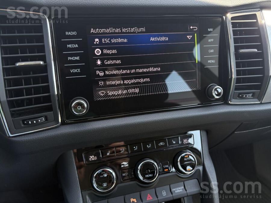 Grey Skoda Kodiaq 2021 in Riga, with an engine capacity of 1.50 L and mileage of 65 thousand km for 21500 €, photo 29 on AUTOMOTO.COM.LV