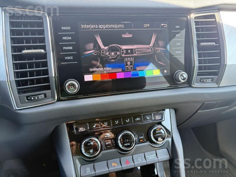 Grey Skoda Kodiaq 2021 in Riga, with an engine capacity of 1.50 L and mileage of 65 thousand km for 21500 €, photo 30 on AUTOMOTO.COM.LV