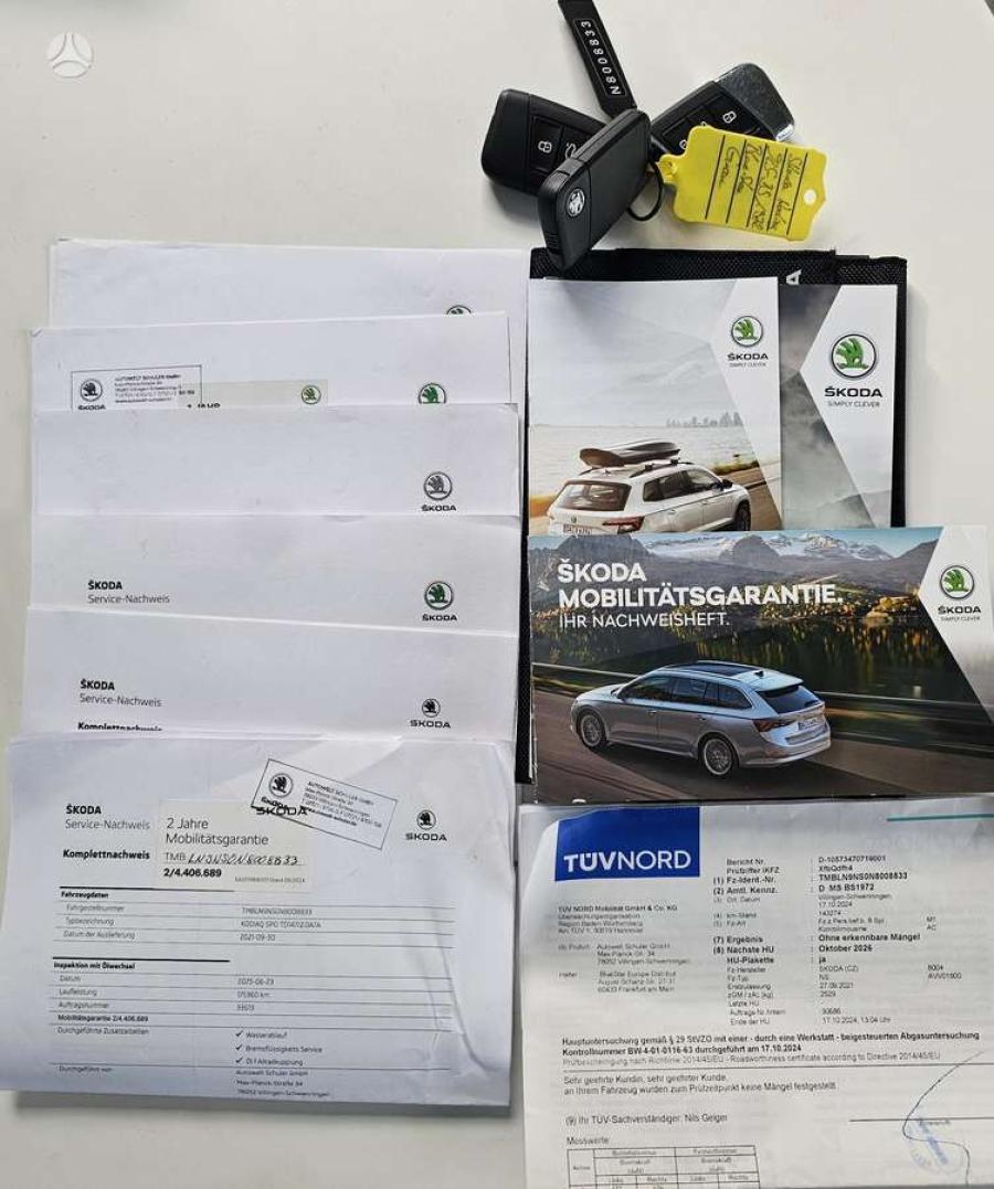 Grey Skoda Kodiaq 2021 in Vilnius, with an engine capacity of 1.97 L and mileage of 187 thousand km for 27000 €, photo 40 on AUTOMOTO.COM.LV