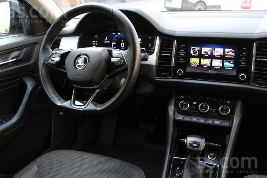 Grey Skoda Kodiaq 2021 in Riga, with an engine capacity of 1.50 L and mileage of 180 thousand km for 17800 €, photo 9 on AUTOMOTO.COM.LV