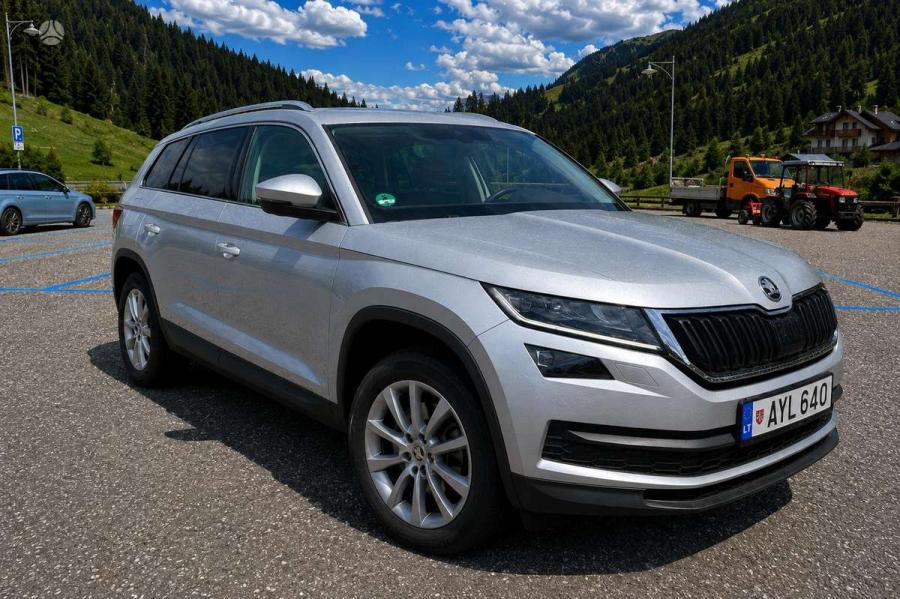 Grey Skoda Kodiaq 2021 in Vilnius, with an engine capacity of 1.97 L and mileage of 194 thousand km for 20700 €, photo 6 on AUTOMOTO.COM.LV