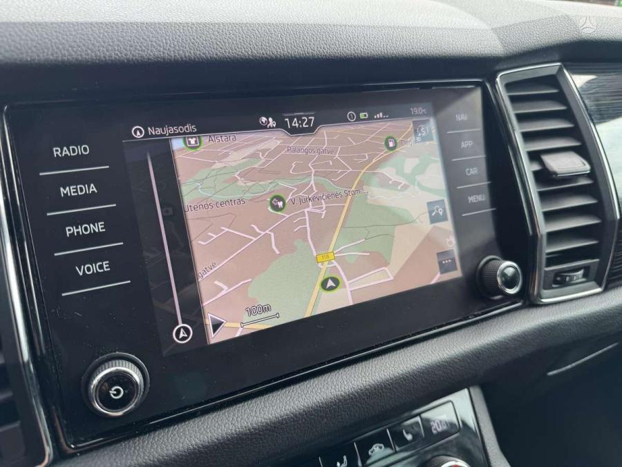 Grey Skoda Kodiaq 2021 in Vilnius, with an engine capacity of 1.97 L and mileage of 194 thousand km for 20700 €, photo 19 on AUTOMOTO.COM.LV