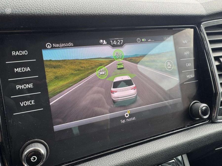 Grey Skoda Kodiaq 2021 in Vilnius, with an engine capacity of 1.97 L and mileage of 194 thousand km for 20700 €, photo 21 on AUTOMOTO.COM.LV