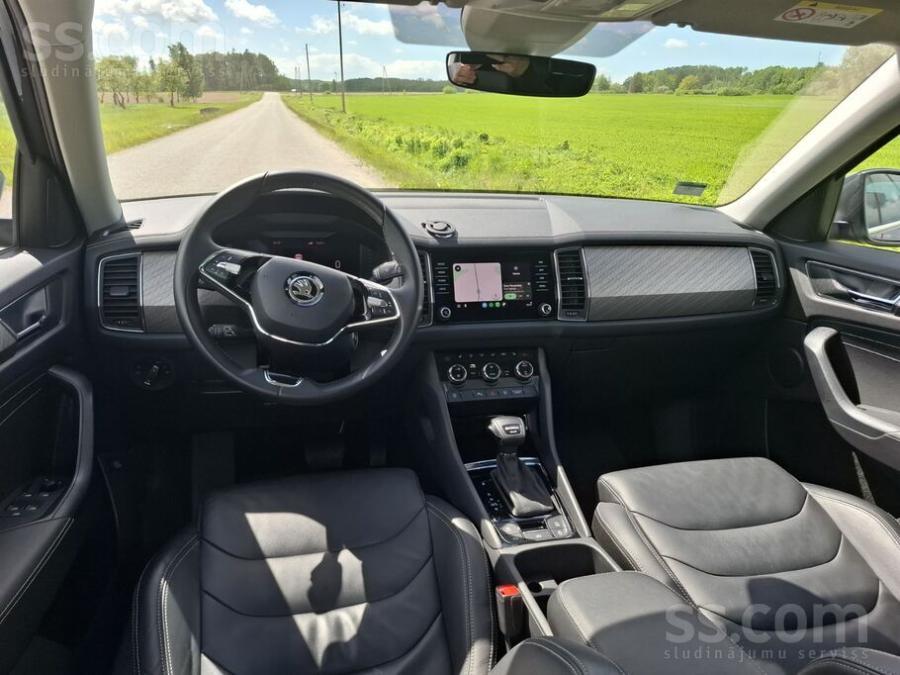 Grey Skoda Kodiaq 2022 in Riga, with an engine capacity of 2.00 L and mileage of 53 thousand km for 34950 €, photo 14 on AUTOMOTO.COM.LV
