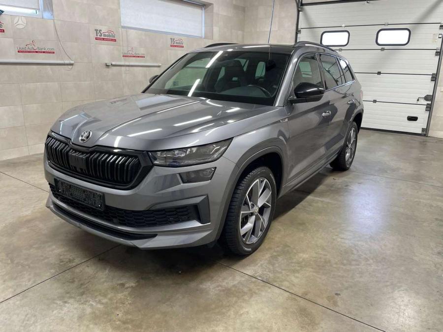 Grey Skoda Kodiaq 2022 in Marijampole, with an engine capacity of 1.50 L and mileage of 198 thousand km for 23474 €, photo 1 on AUTOMOTO.COM.LV