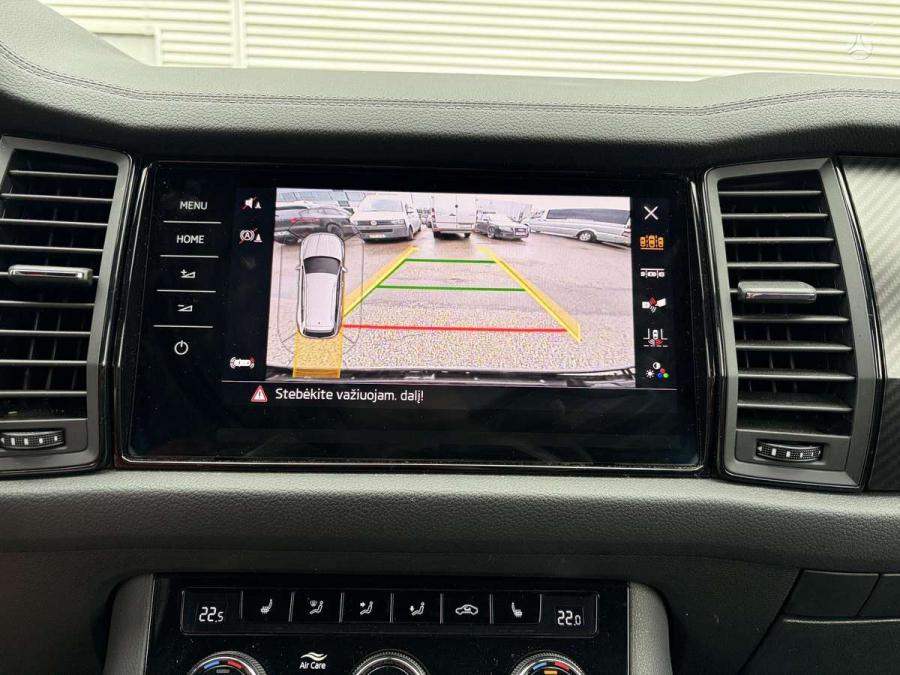 Grey Skoda Kodiaq 2022 in Vilnius, with an engine capacity of 1.97 L and mileage of 155 thousand km for 27700 €, photo 15 on AUTOMOTO.COM.LV