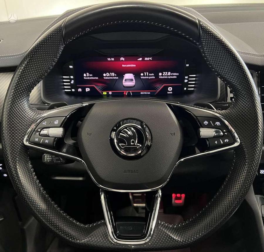 Grey Skoda Kodiaq 2022 in Kaunas, with an engine capacity of 1.98 L and mileage of 86 thousand km for 32800 €, photo 7 on AUTOMOTO.COM.LV